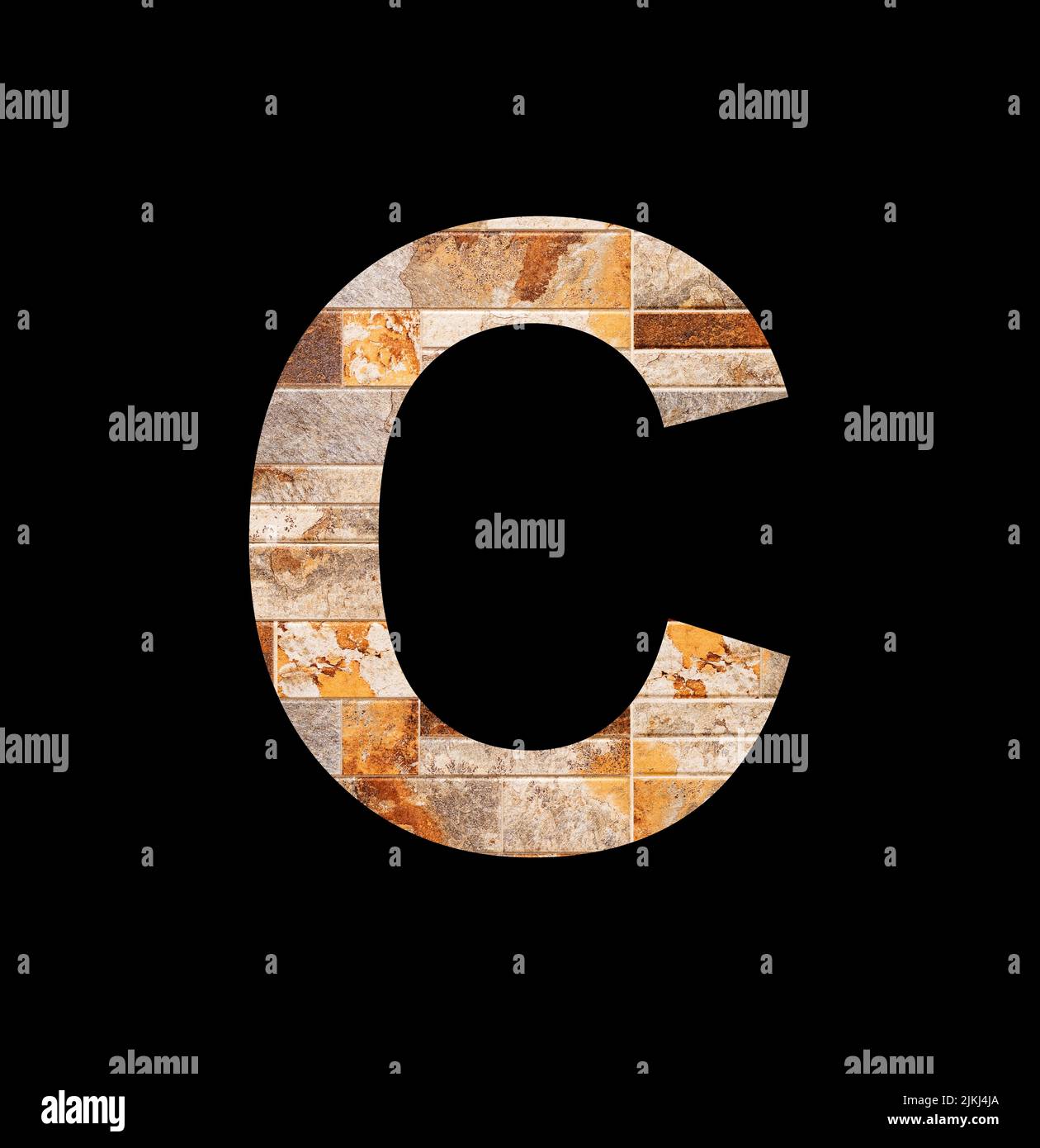Alphabet letter C on tile background - Veneer texture Stock Photo - Alamy
