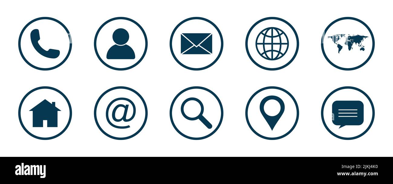 Web icon set. Website icon vector isolated on white background. Communication icon symbol Stock ...