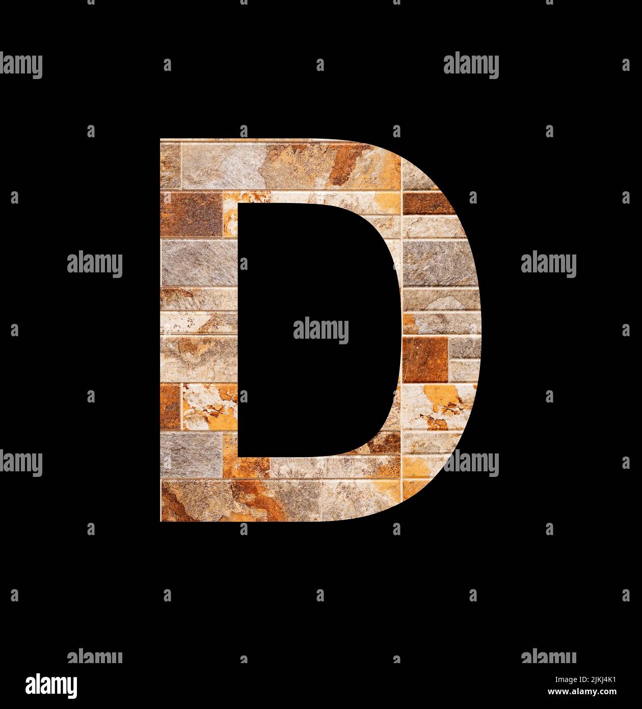 Alphabet letter D on tile background - Veneer texture Stock Photo - Alamy