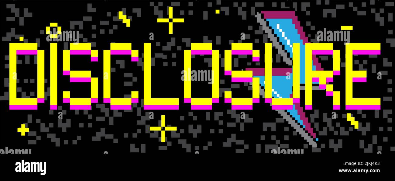 Disclosure pixelated word with geometric graphic background. Vector ...