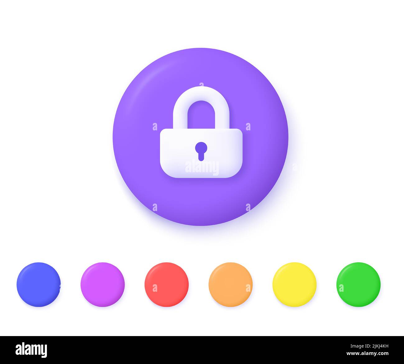 3d Padlock Icon Symbol Of Safety Password Security Cybersecurity Vector Illustration Stock