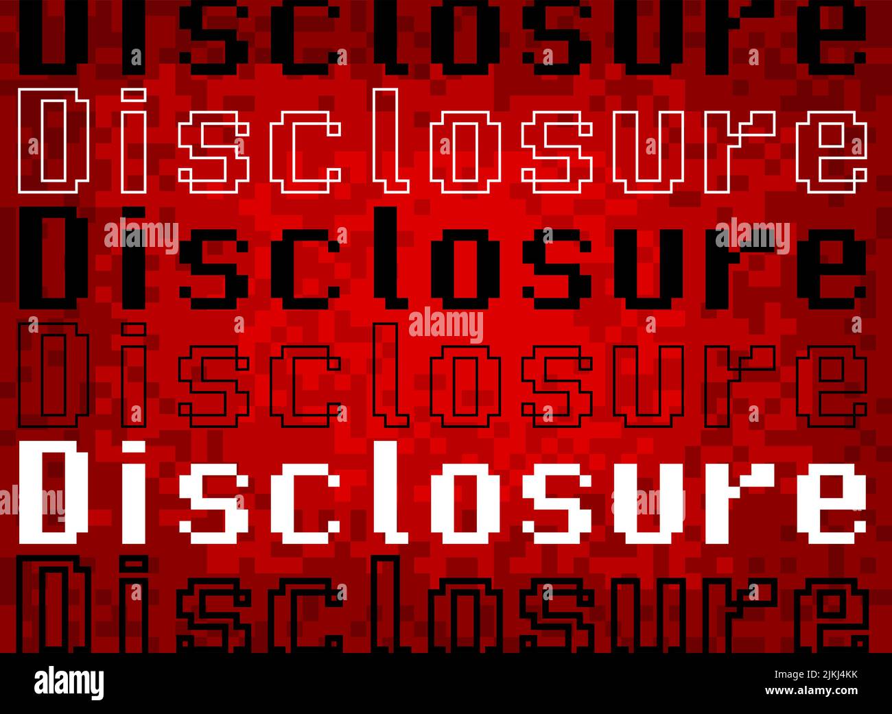 Disclosure pixelated word with geometric graphic background. Vector ...