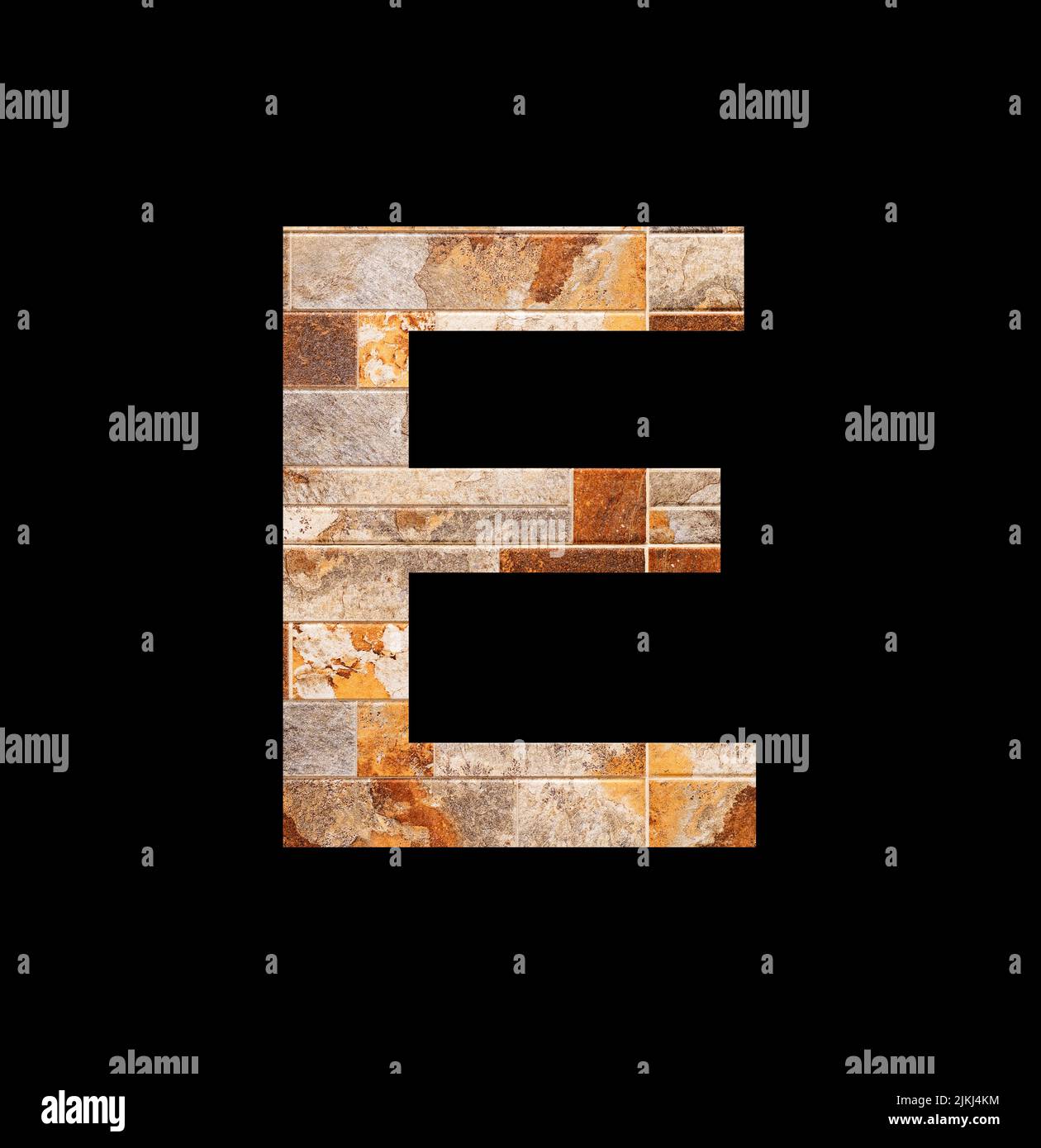 Alphabet letter E on tile background - Veneer texture Stock Photo - Alamy