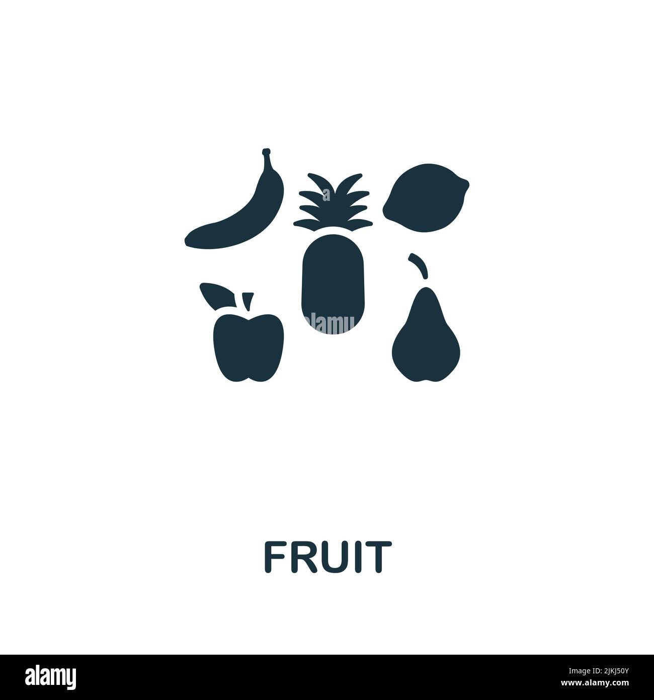 Fruit icon. Monochrome simple line Game Element icon for templates, web ...