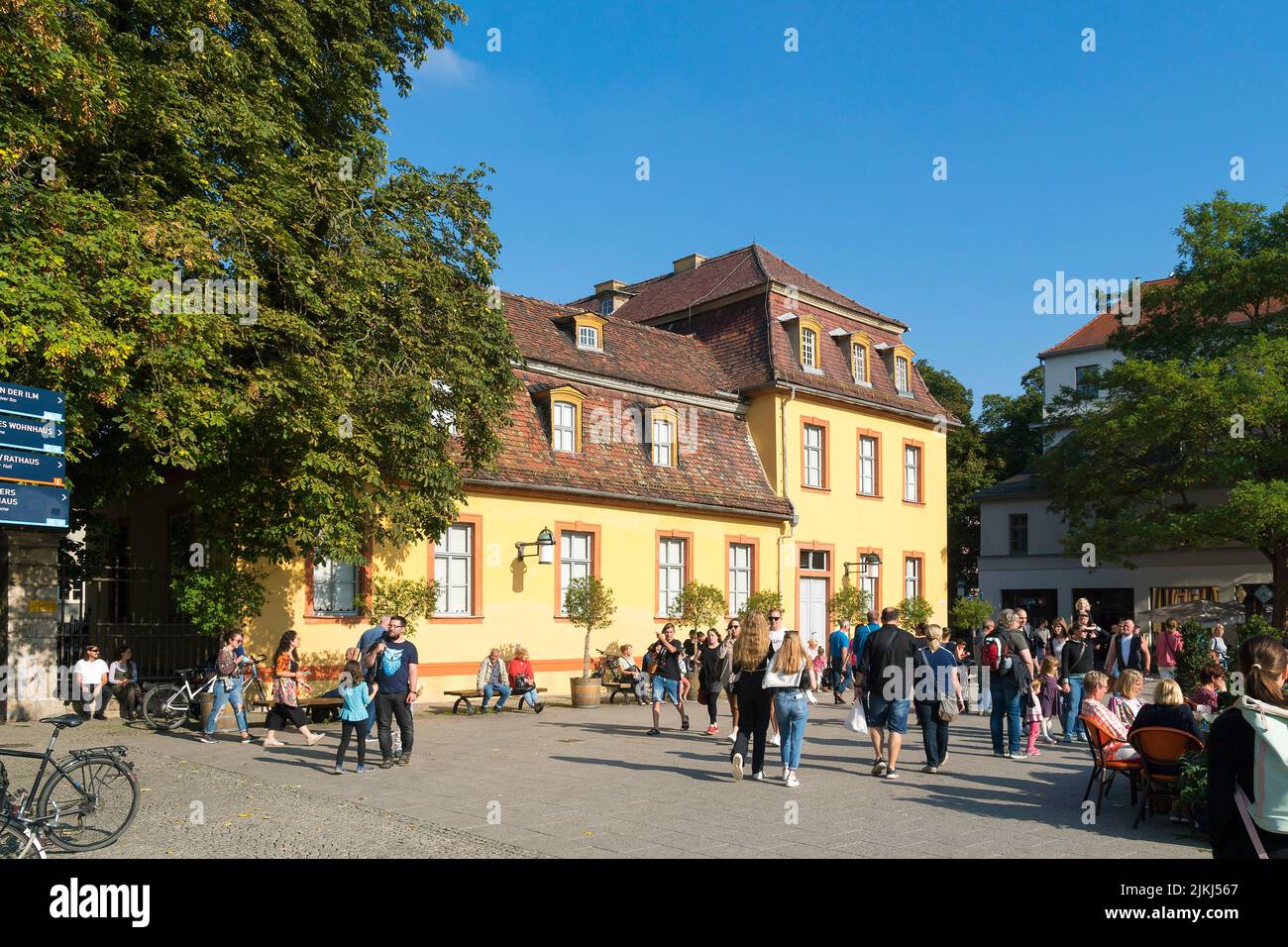 Weimar, Thuringia, Theaterplatz, cityscape, street scene, people ...