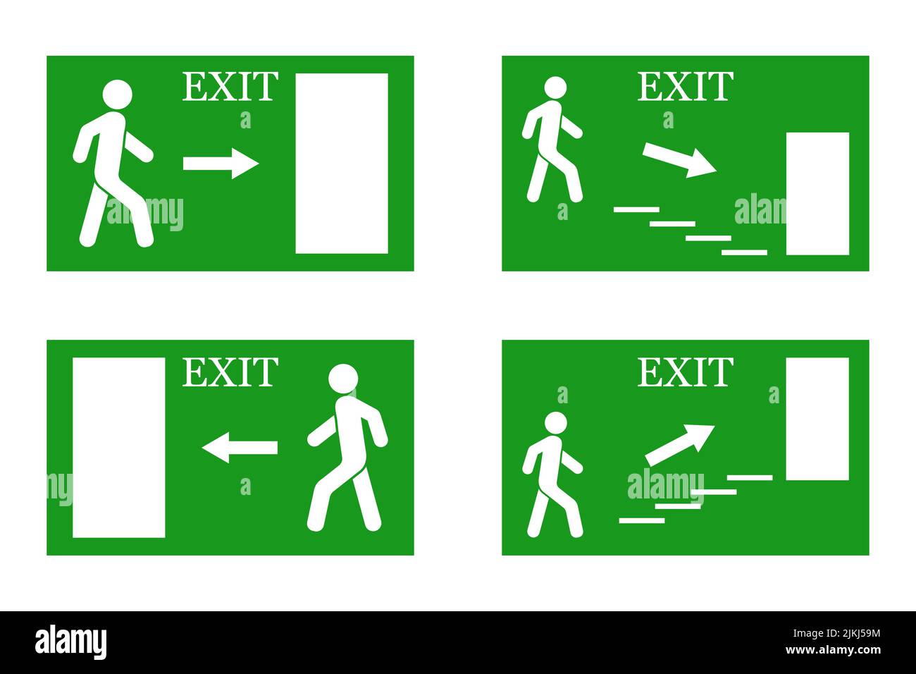 Emergency exit sign, vector illustration Stock Vector Image & Art - Alamy