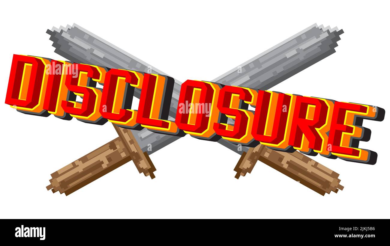 Disclosure pixelated word with geometric graphic background. Vector ...