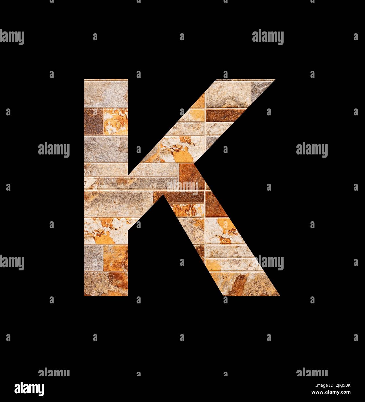 Alphabet letter K on tile background - Veneer texture Stock Photo - Alamy