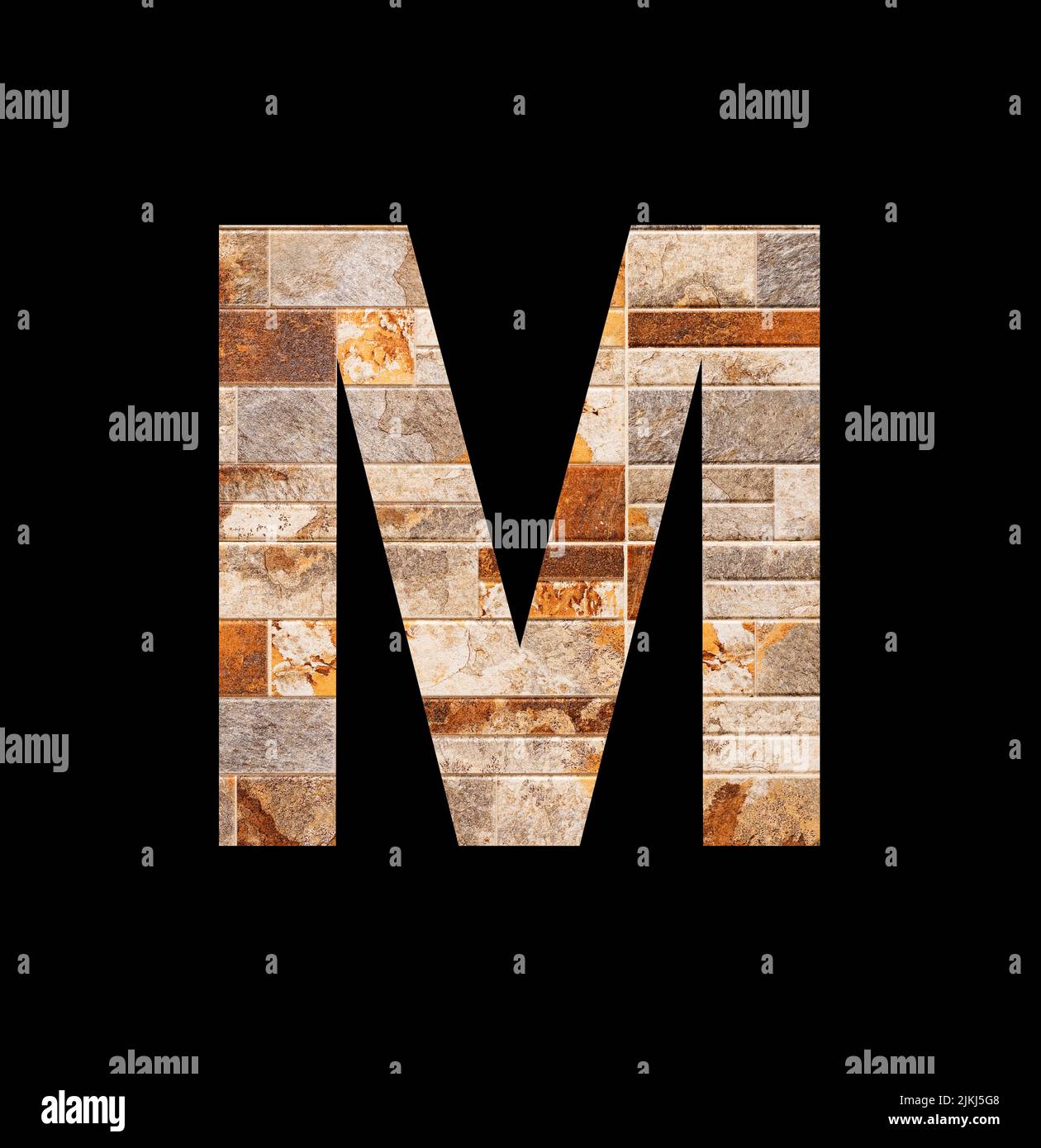 Alphabet letter M on tile background - Veneer texture Stock Photo - Alamy