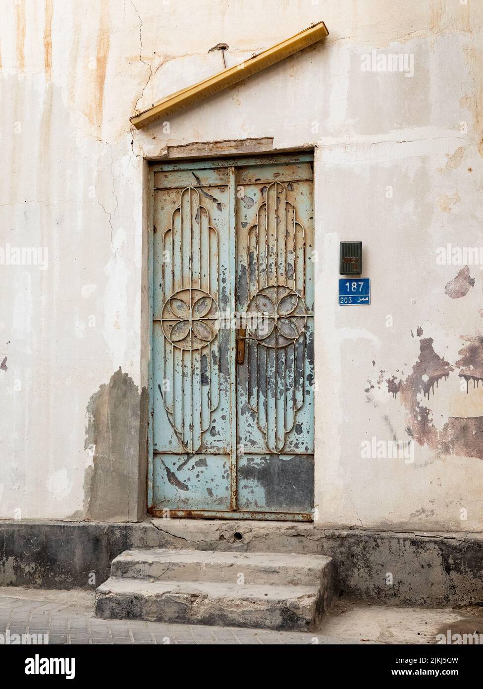 A closeup of Traditional Bahraini Doors and Windows in Bahrain Stock ...