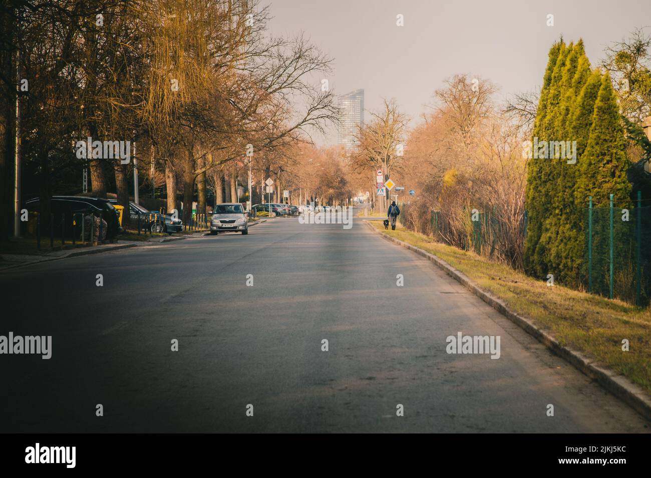 The distant view of sky tower building in Wroclaw Stock Photo - Alamy