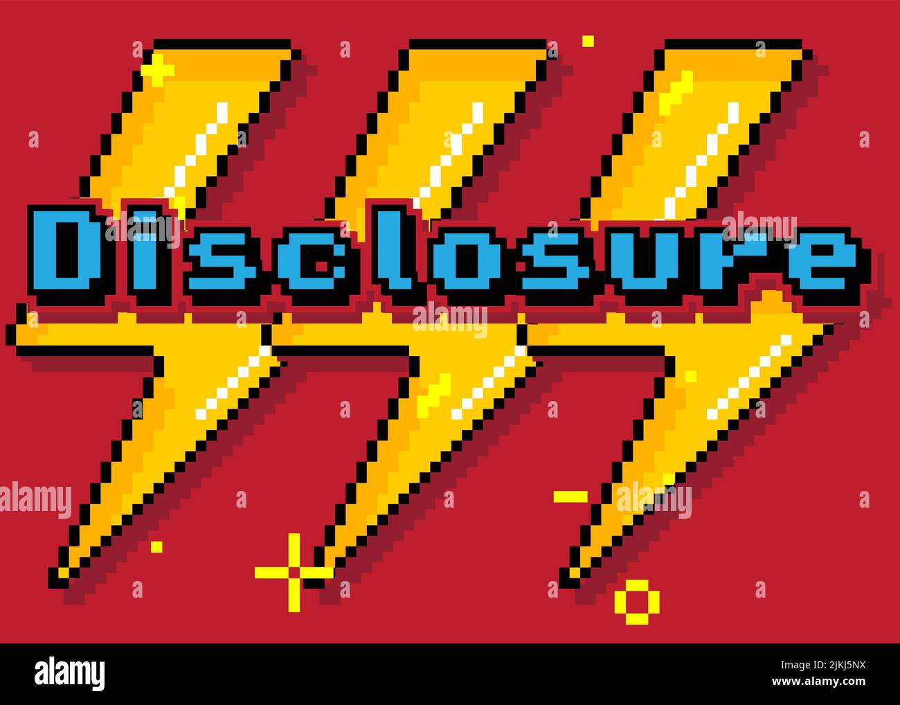 Disclosure pixelated word with geometric graphic background. Vector ...