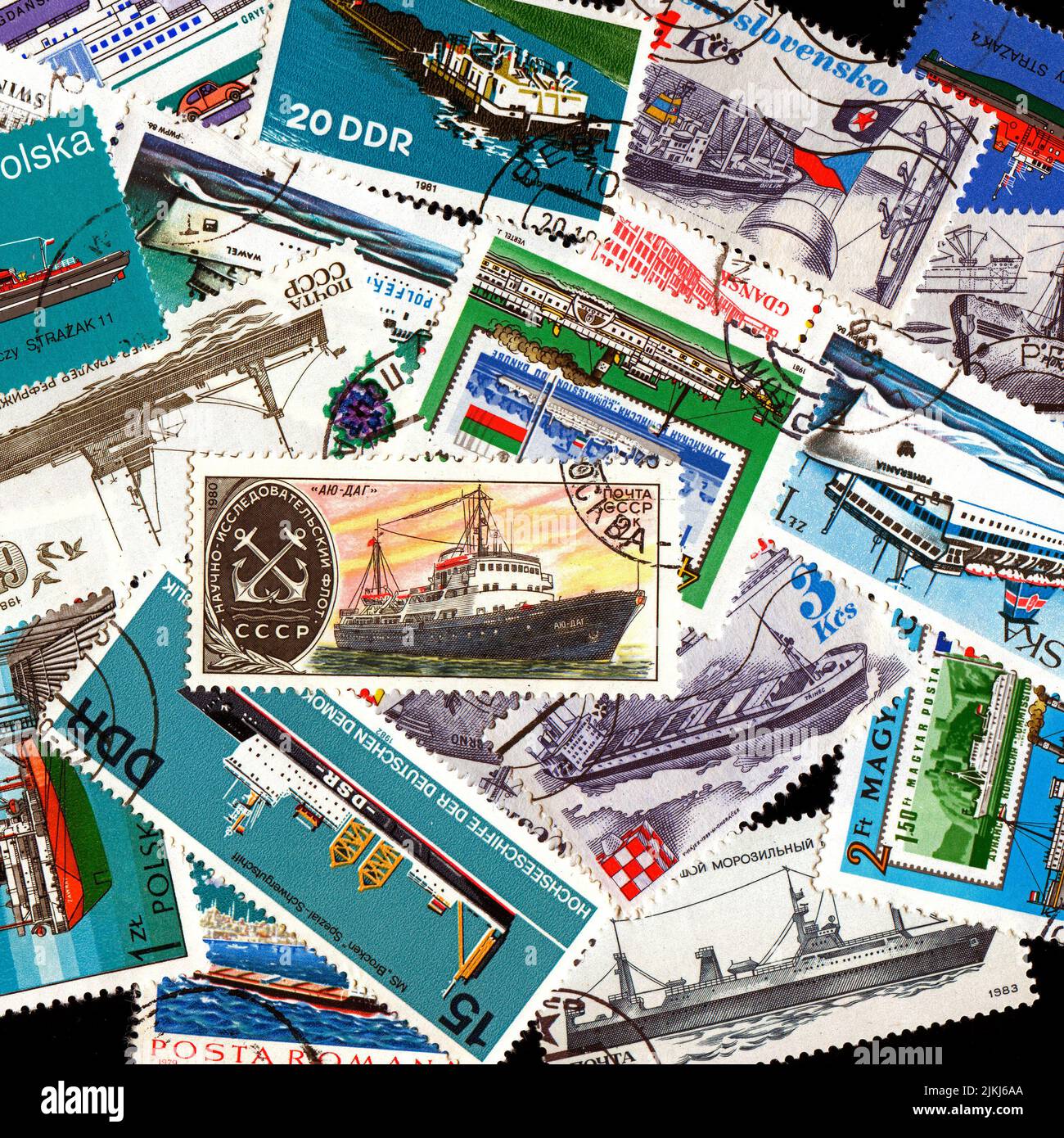 Ships and shipping sea nautical multi-color background collage Stock ...