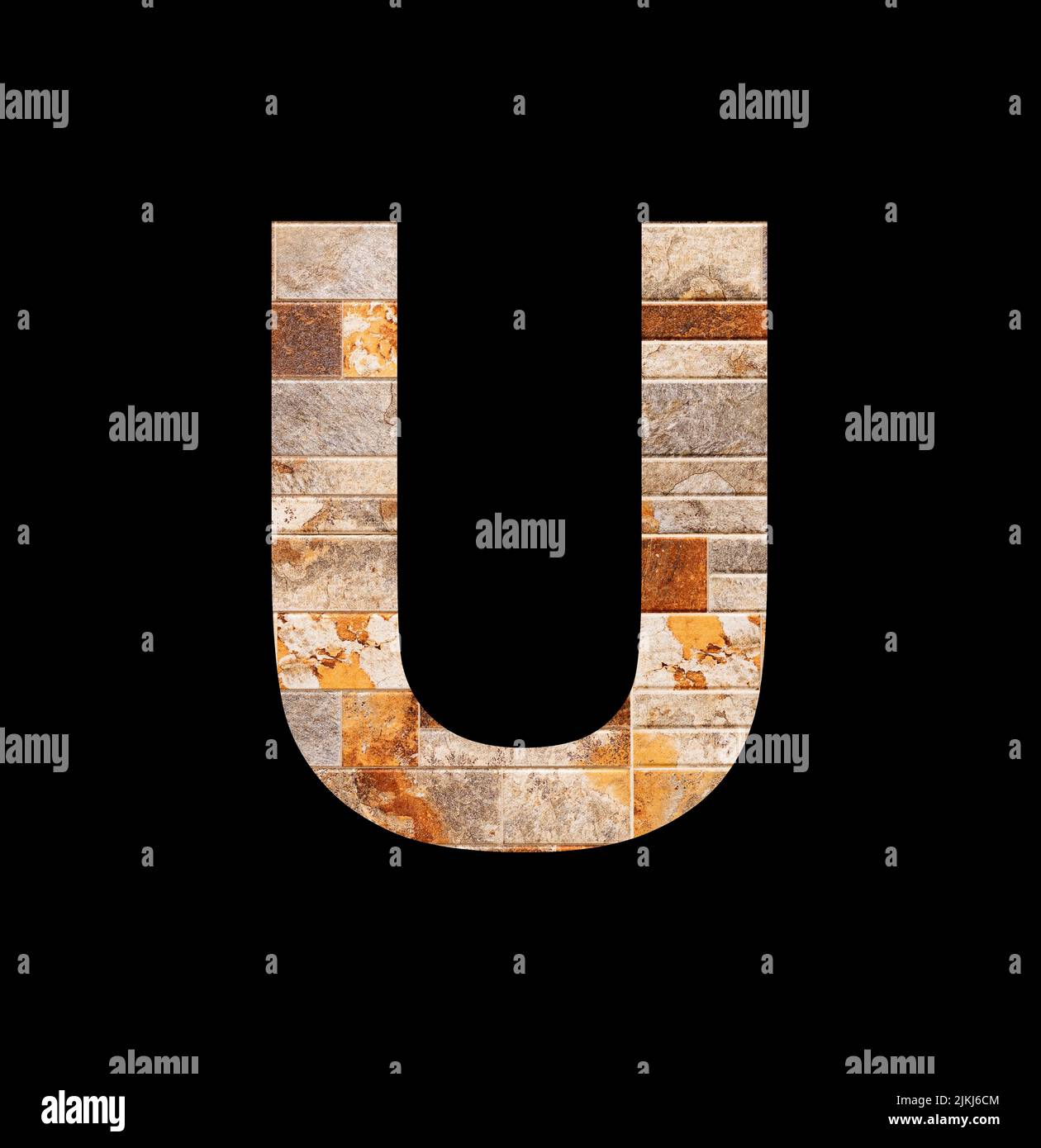 Alphabet letter U on tile background - Veneer texture Stock Photo - Alamy