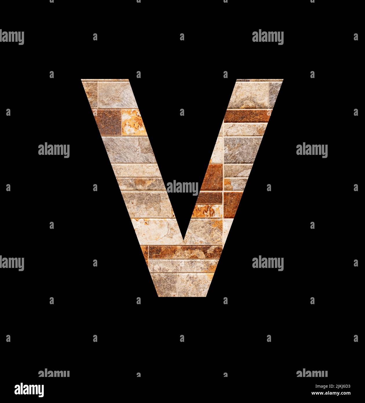 Alphabet letter V on tile background - Veneer texture Stock Photo - Alamy