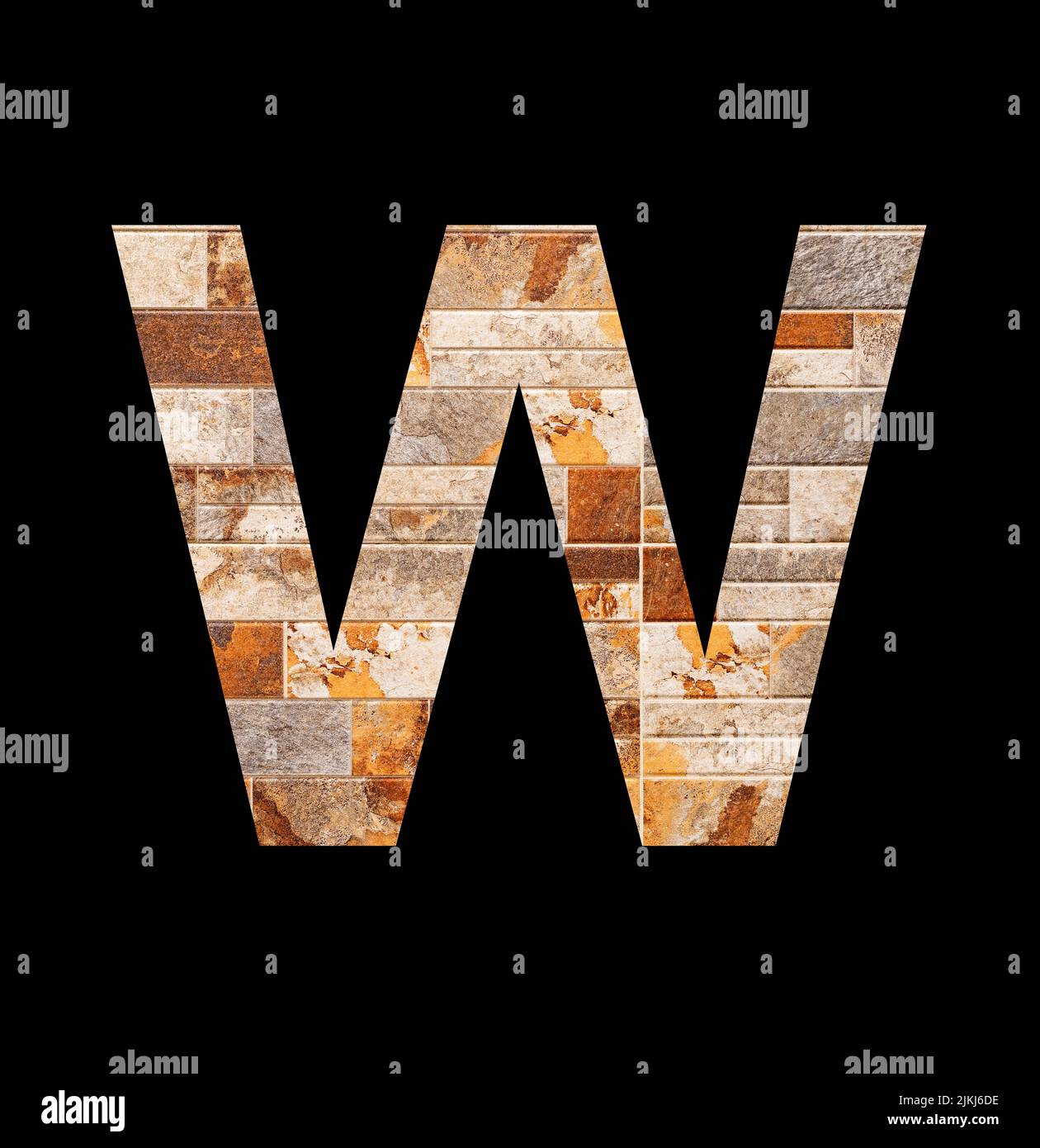 Alphabet letter W on tile background - Veneer texture Stock Photo - Alamy