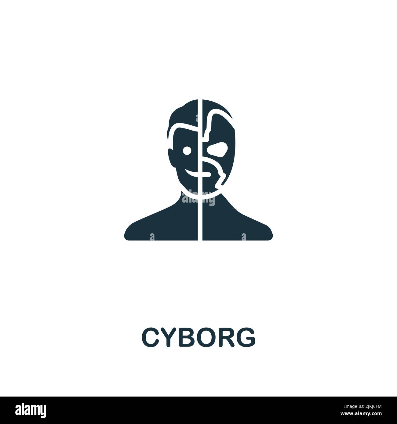 Cyborg icon. Monochrome simple line Future Technology icon for ...