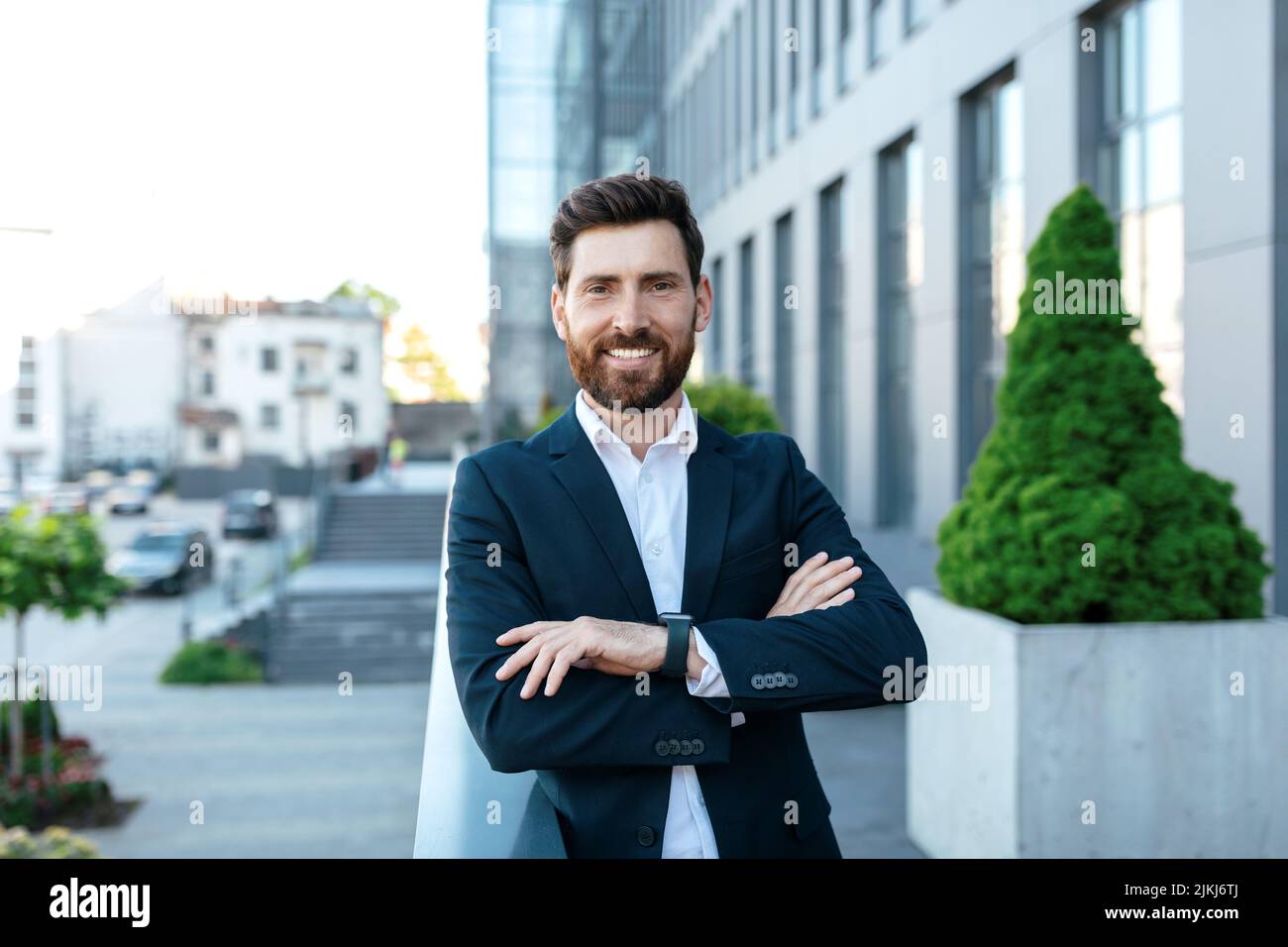 Successful business and work. Happy confident millennial handsome ...