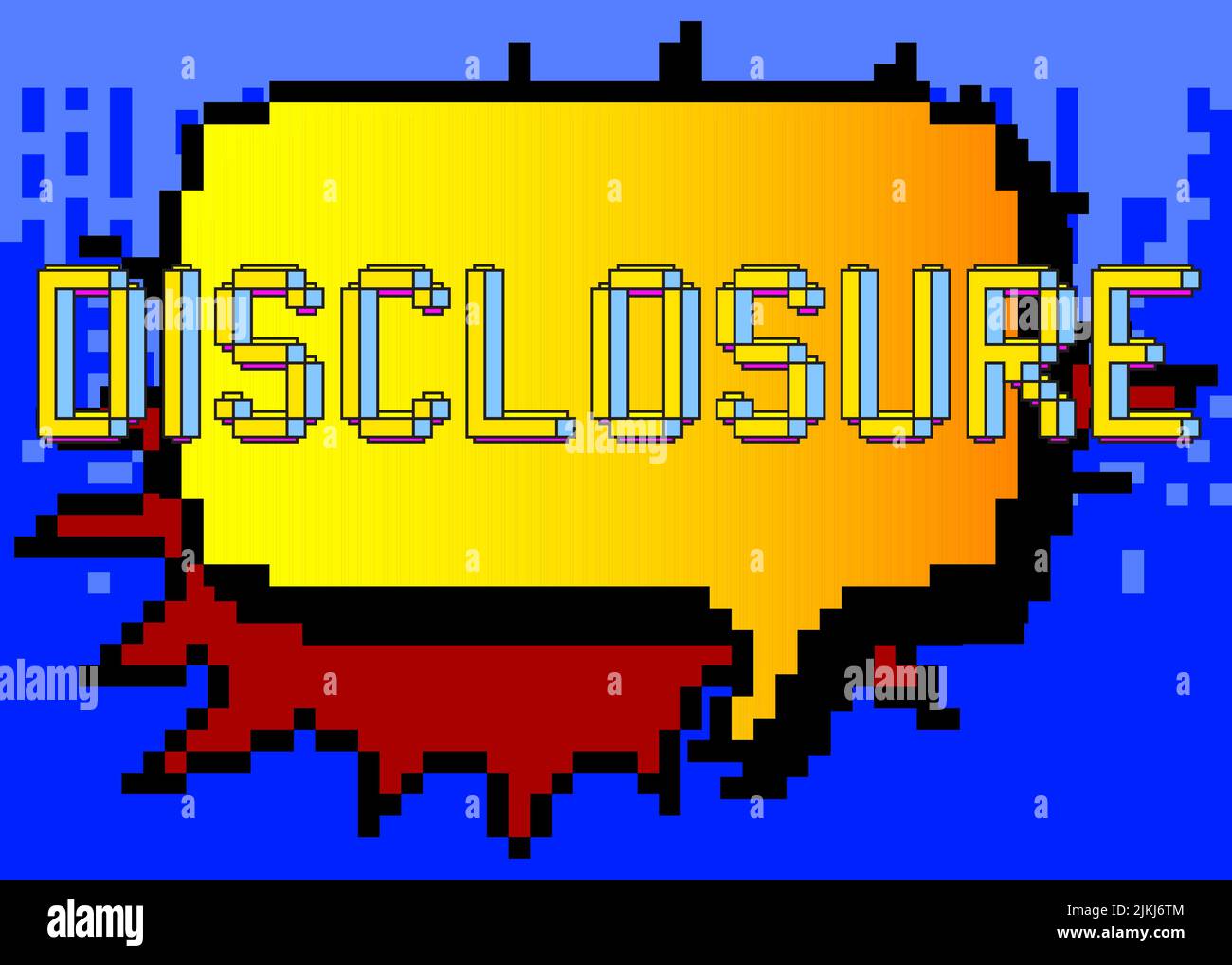 Disclosure pixelated word with geometric graphic background. Vector ...