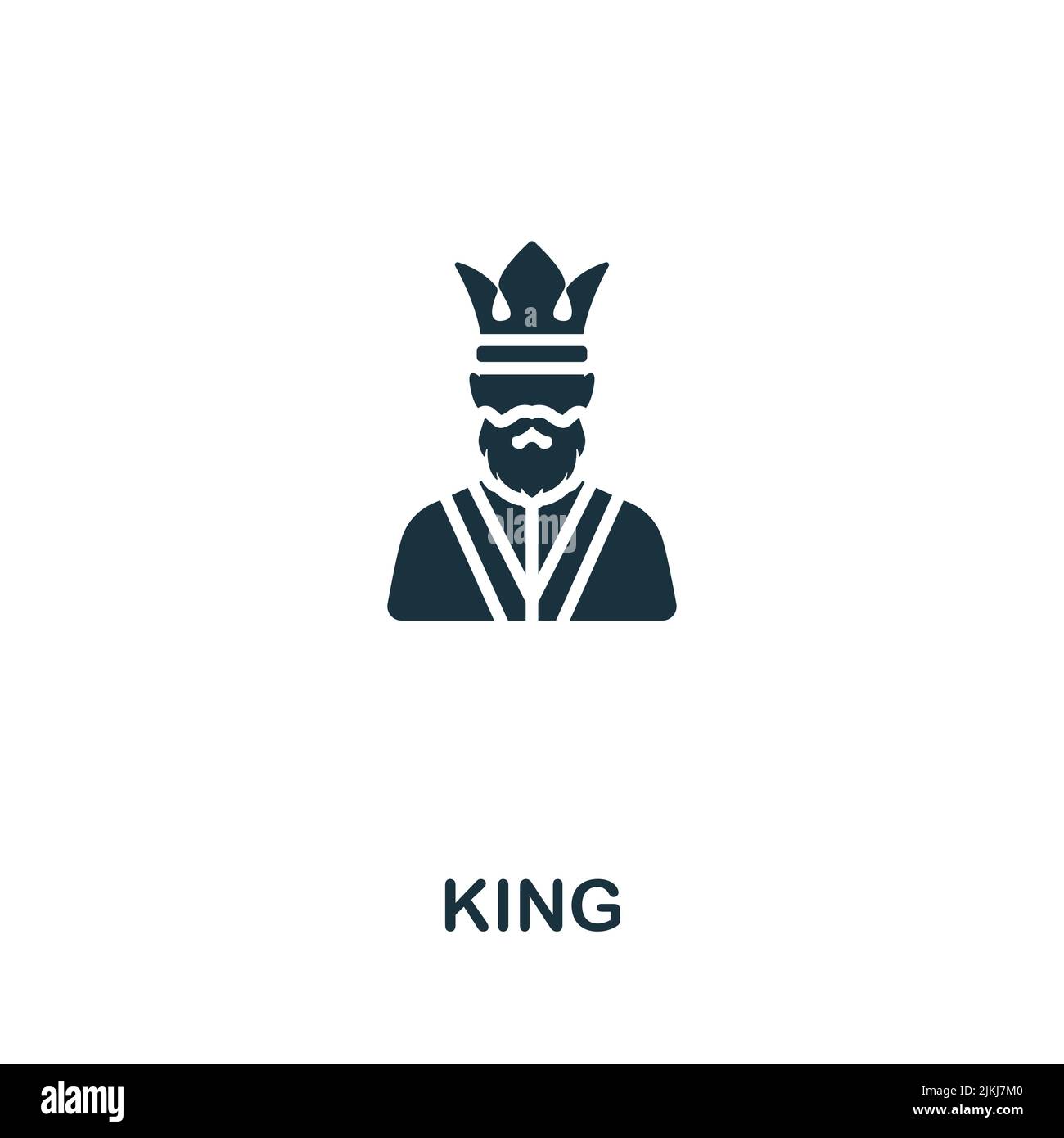 King icon. Monochrome simple line Game Element icon for templates, web ...