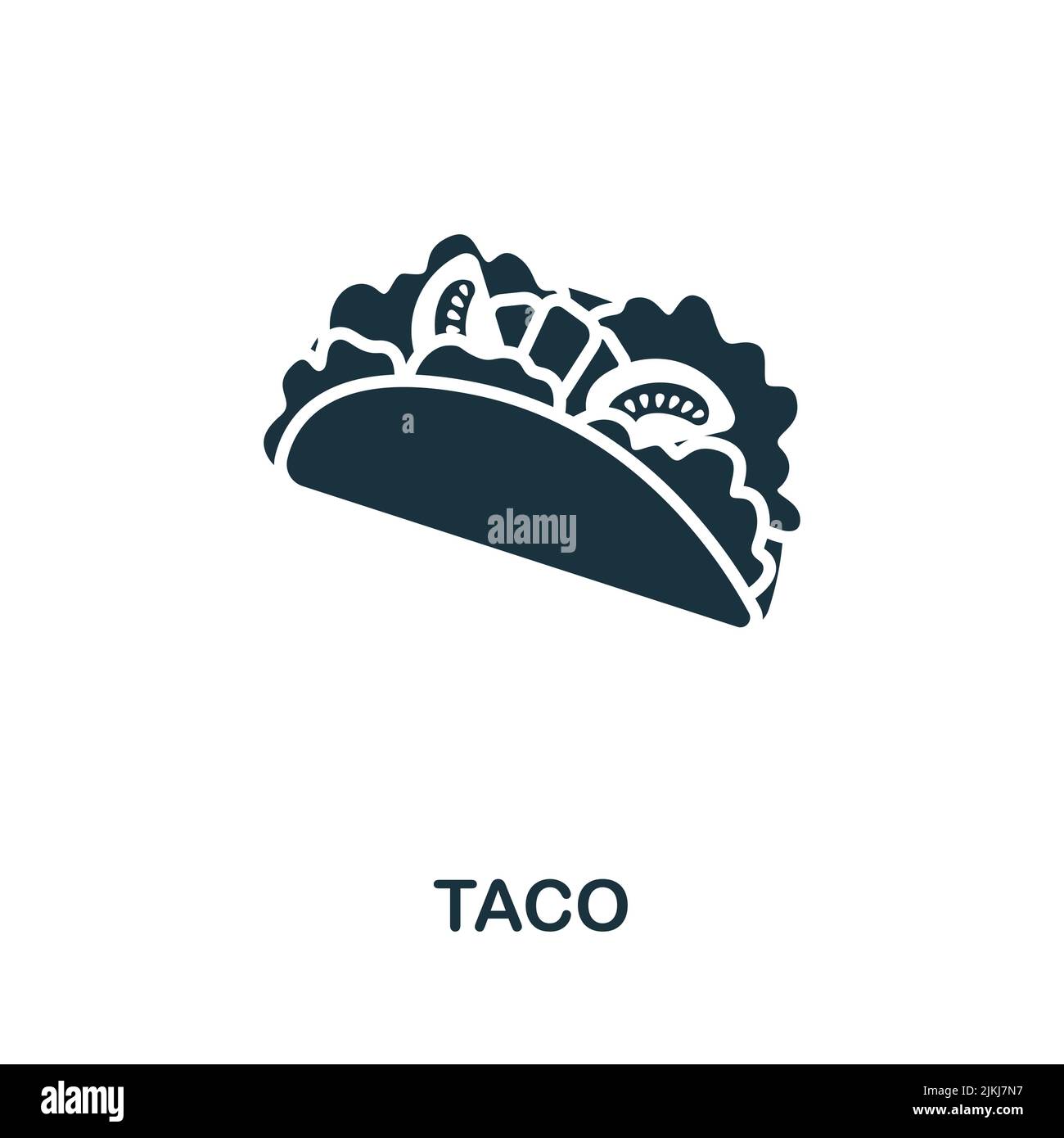 Taco icon. Monochrome simple line Fastfood icon for templates, web ...