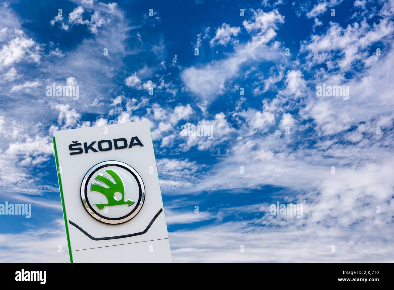Advertising and company sign of the company Skoda Stock Photo - Alamy