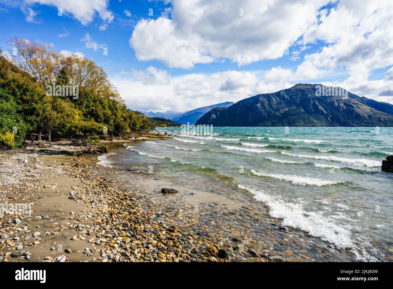 A beautiful shot of a beach in Wanaka, New Zealand Stock Photo - Alamy