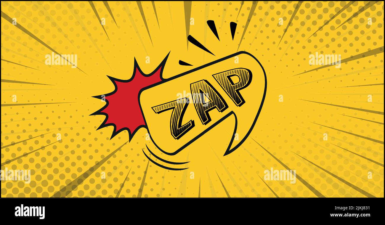 Comic lettering ZAP on white background - Vector illustration Stock ...