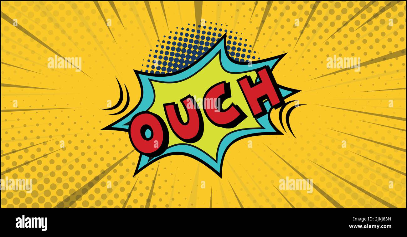 Comic lettering OUCH on white background - Vector illustration Stock ...