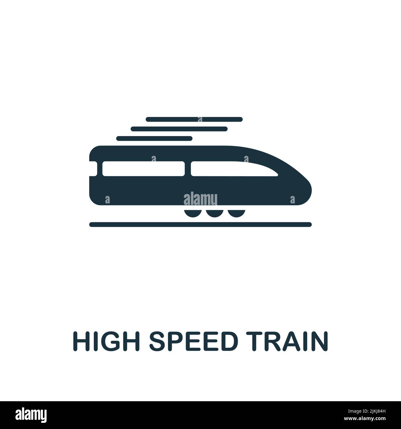 High Speed Train icon. Monochrome simple line Future Technology icon ...