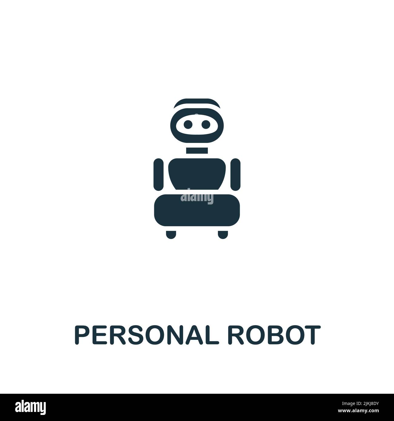 Personal Robot icon. Monochrome simple line Future Technology icon for ...