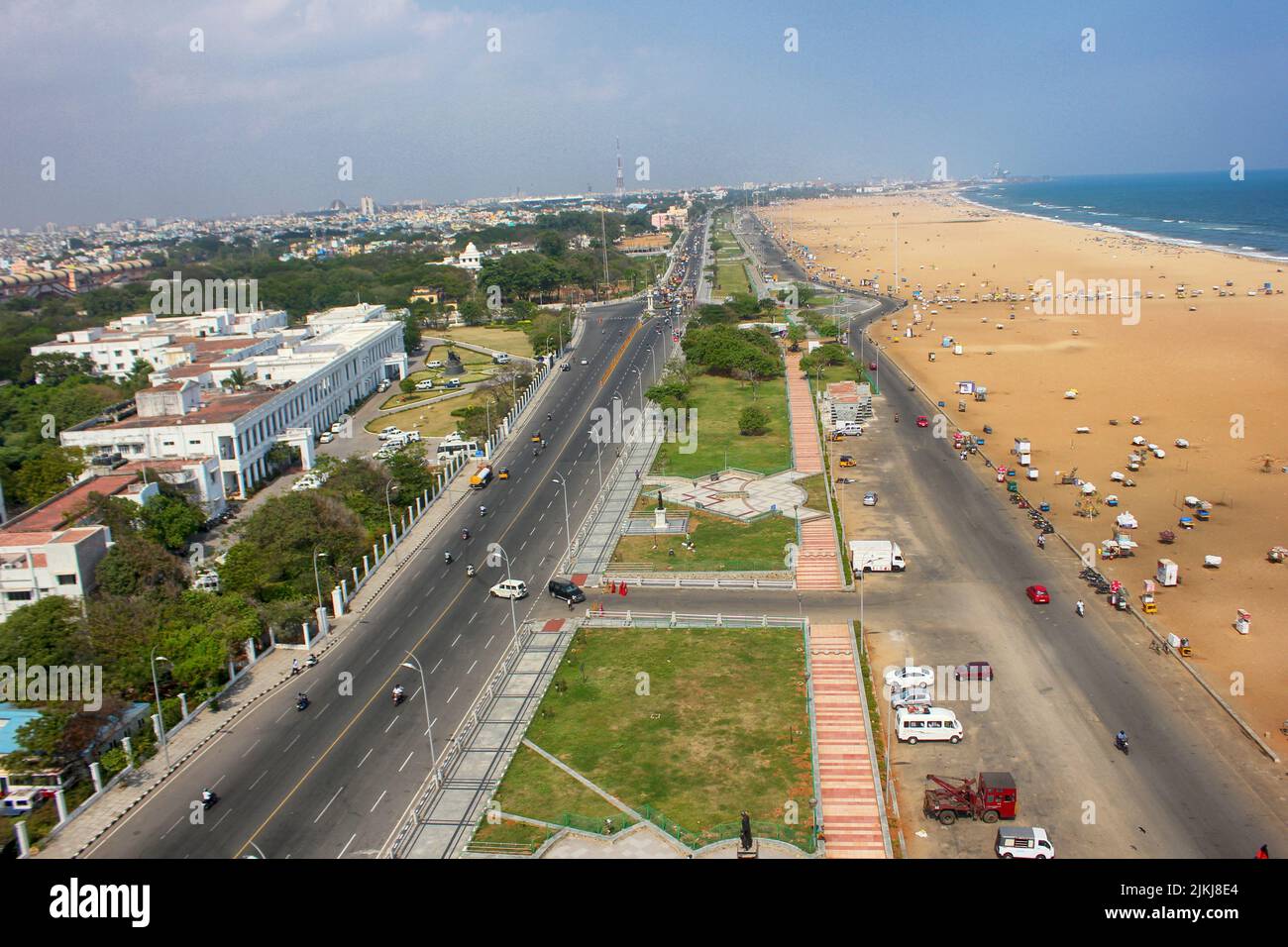 Aerial view chennai marina beach hi-res stock photography and images ...