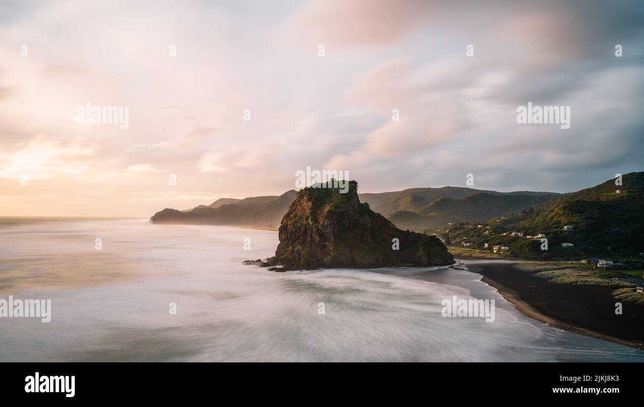 A beautiful landscape view of the rock formation and mountains against ...