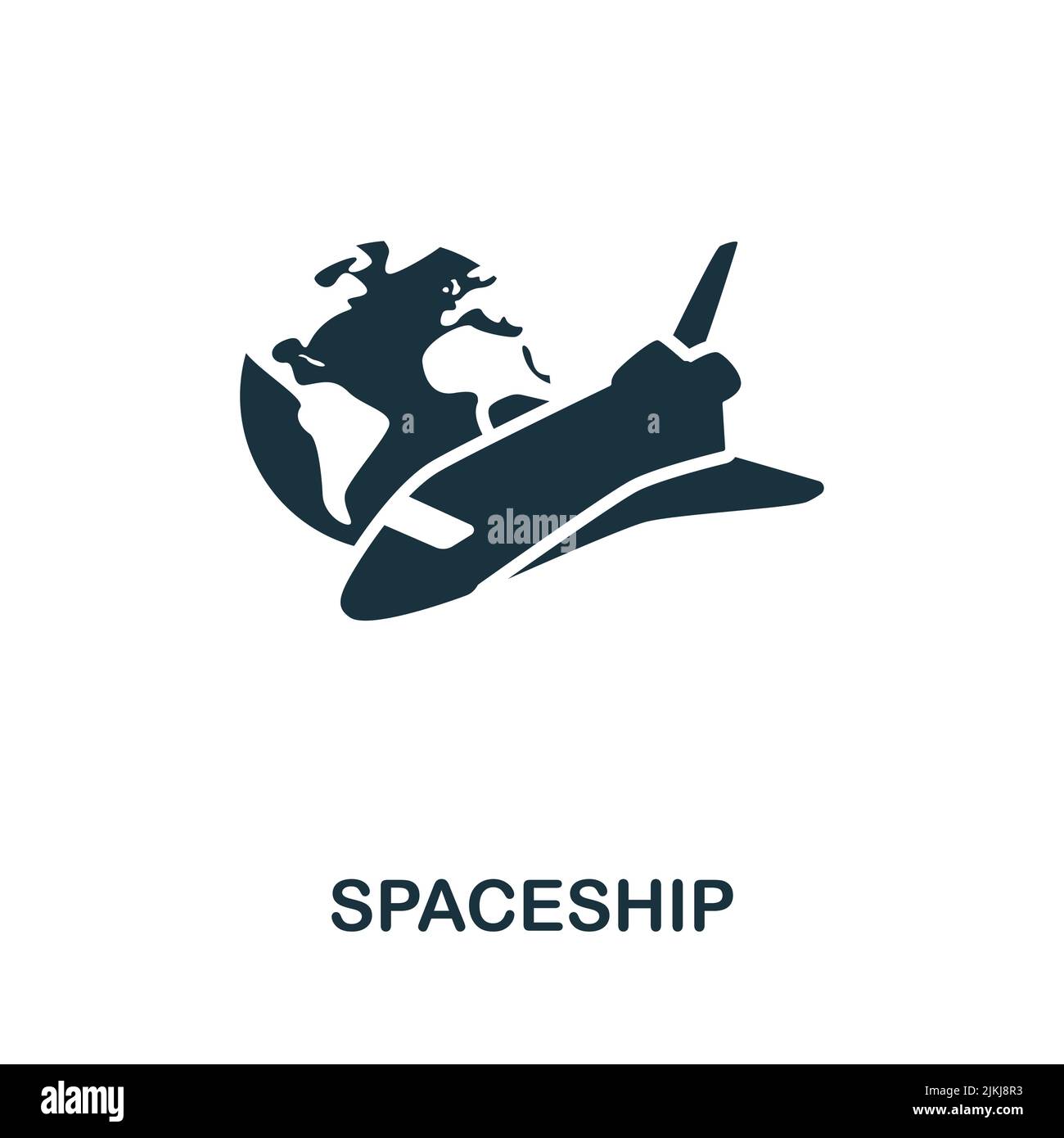 Spaceship icon. Monochrome simple line Game Element icon for templates ...