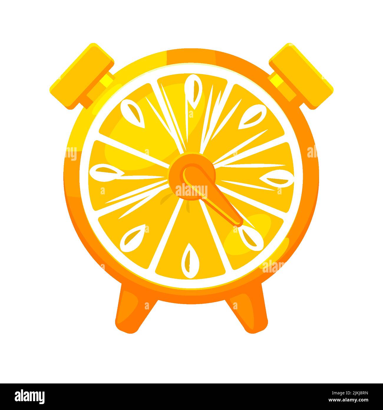 Orange clock, game icon for animation and UI. Alarm clock icon Stock ...