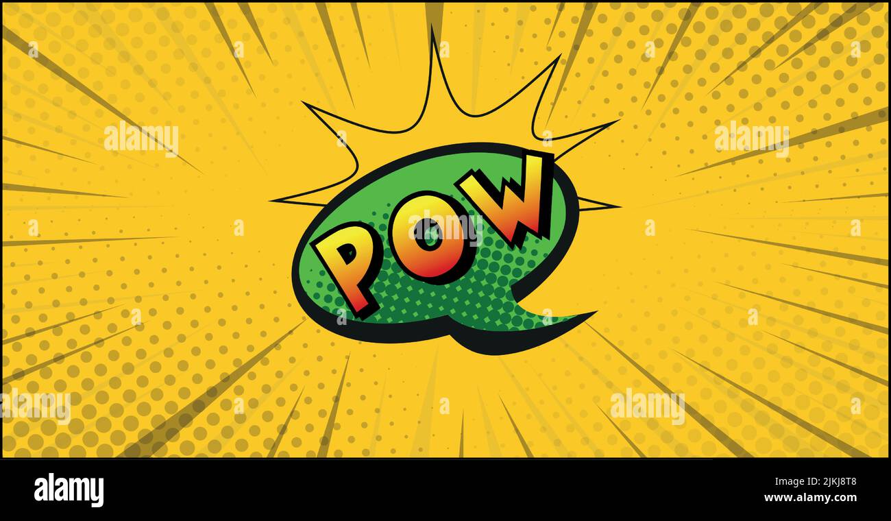 Comic lettering POW on white background - Vector illustration Stock ...