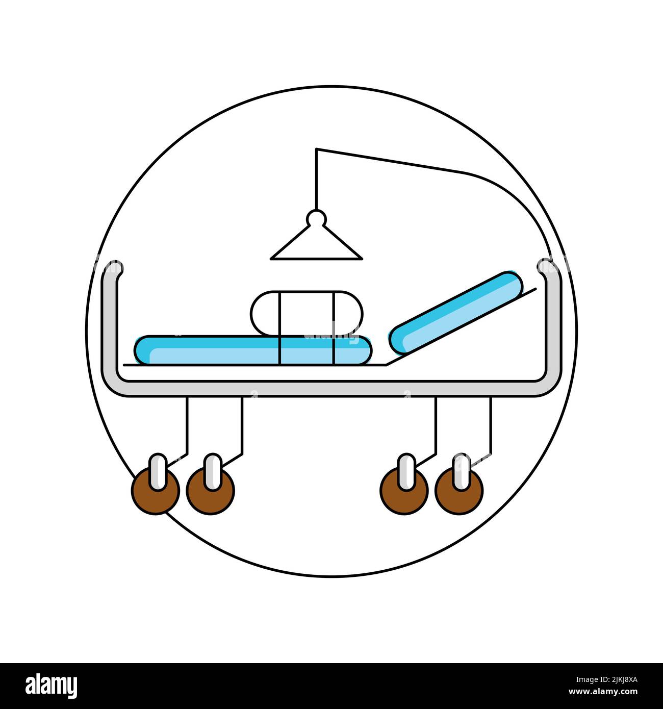 Round template health care icon, hospital bed symbol, medical design ...