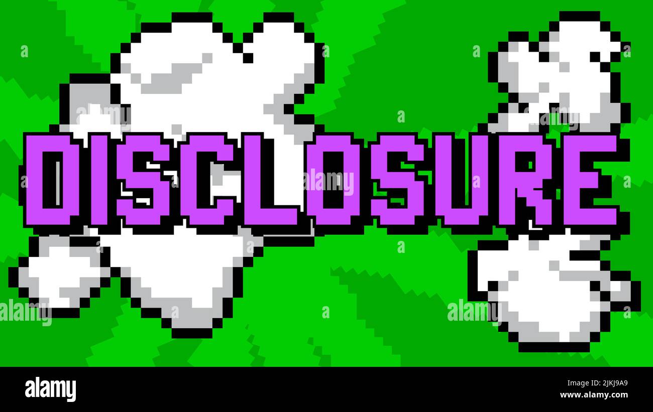 Disclosure pixelated word with geometric graphic background. Vector ...