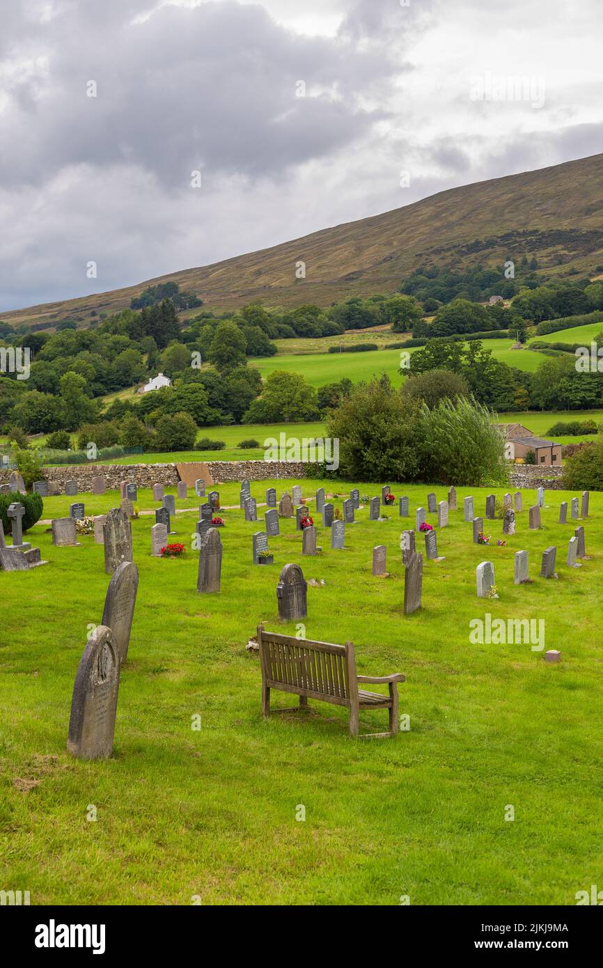 Dent, Cumbria, England, UK - 12 August 2018: Cemetery at the Saint ...