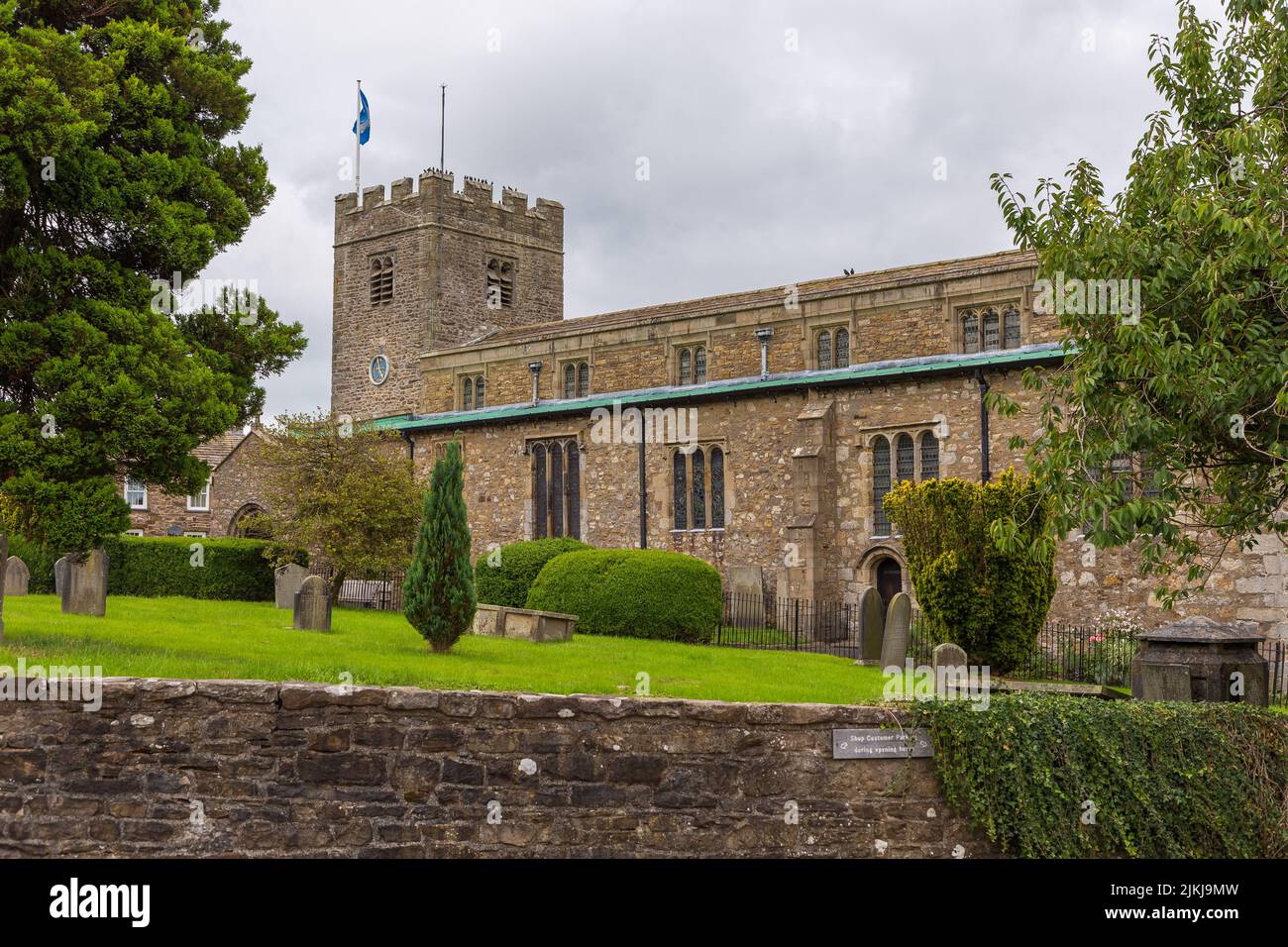 Dent, Cumbria, England, UK - 12 August 2018: View of the Saint Andrew ...
