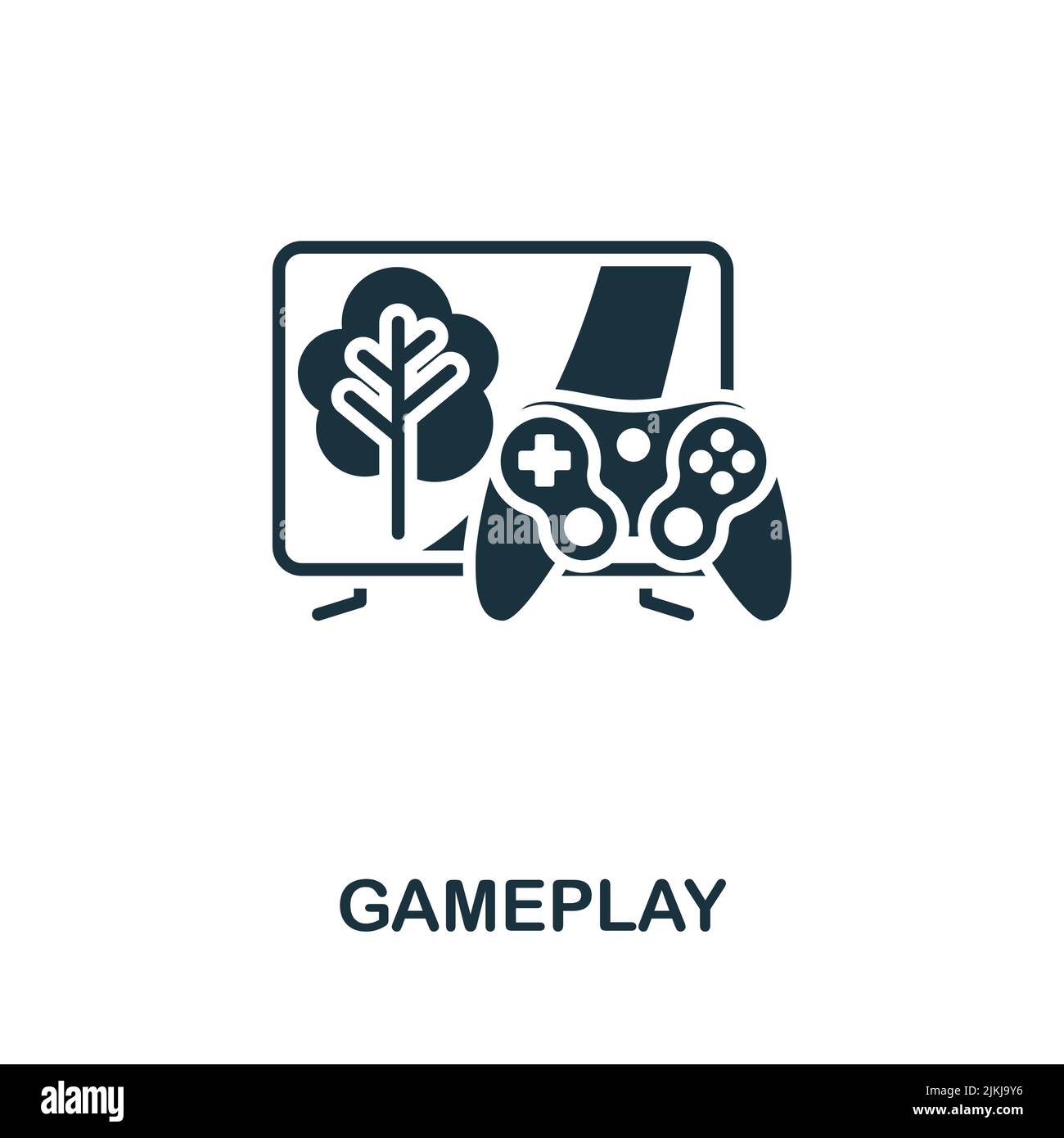 Gameplay icon. Monochrome simple line Game Element icon for templates ...