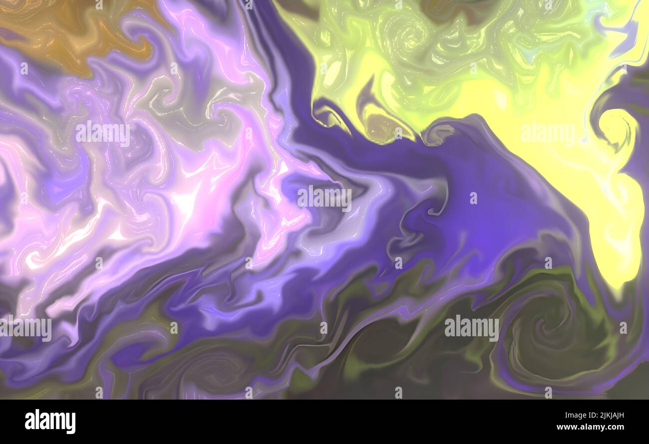 A multicolored abstract texture of acrylic paints as a fluid art Stock ...