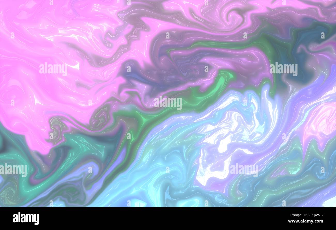 A colorful acrylic painting with fluid wavy shapes Stock Photo - Alamy