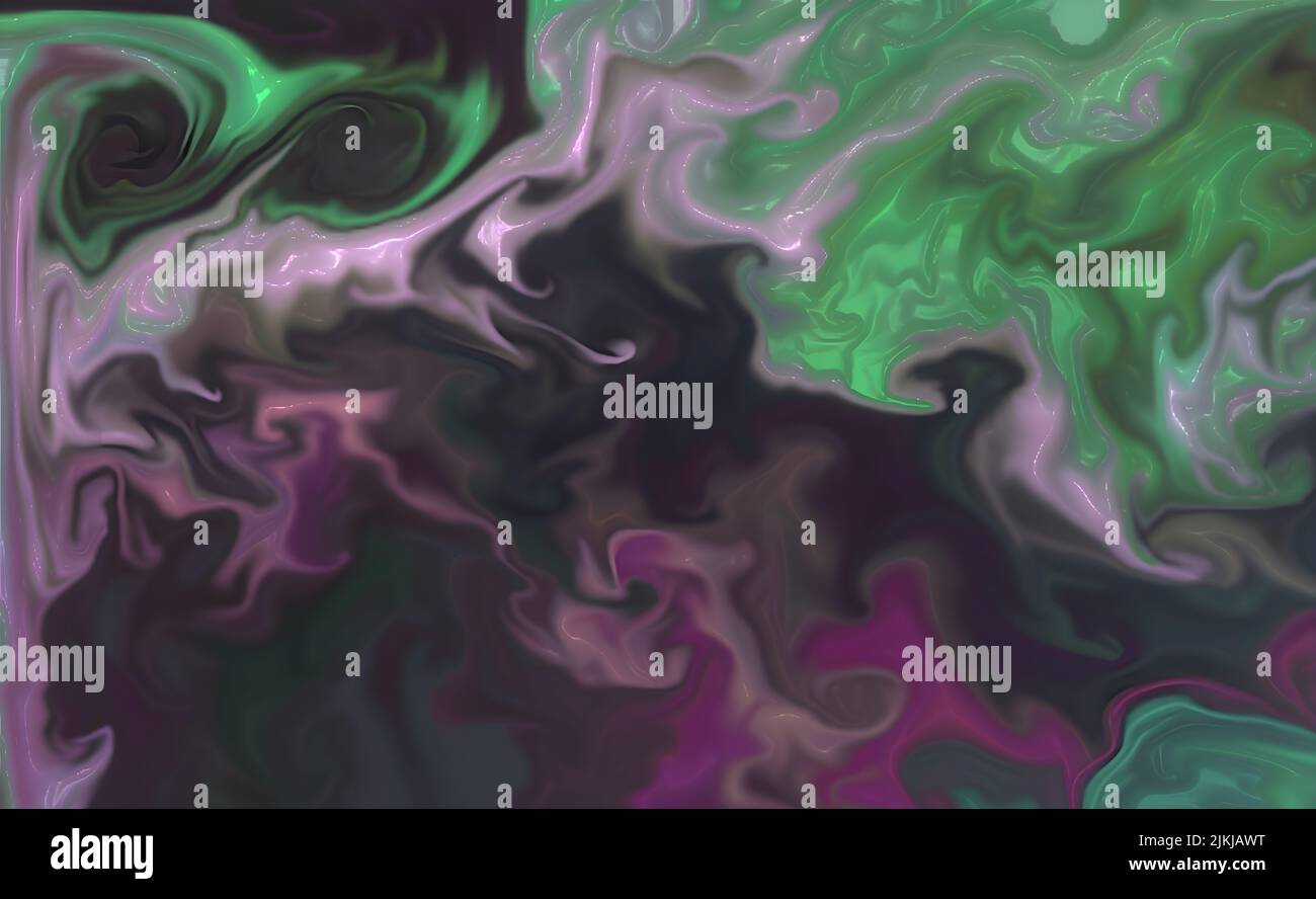 A colorful acrylic painting with fluid wavy shapes Stock Photo - Alamy