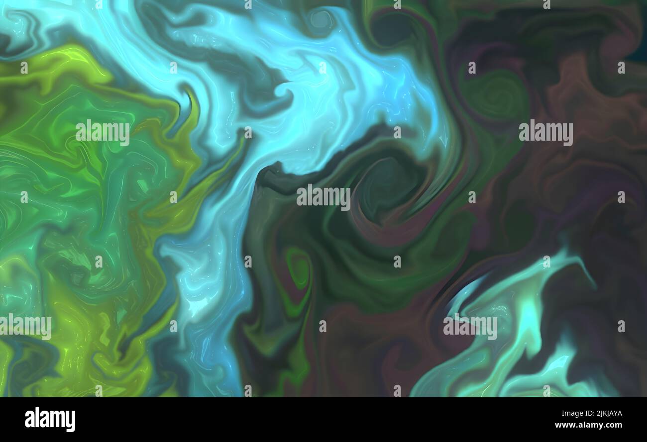 A colorful acrylic painting with fluid wavy shapes Stock Photo - Alamy