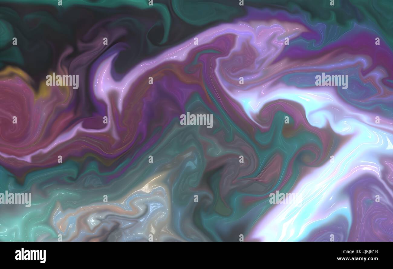 A colorful acrylic painting with fluid wavy shapes Stock Photo - Alamy