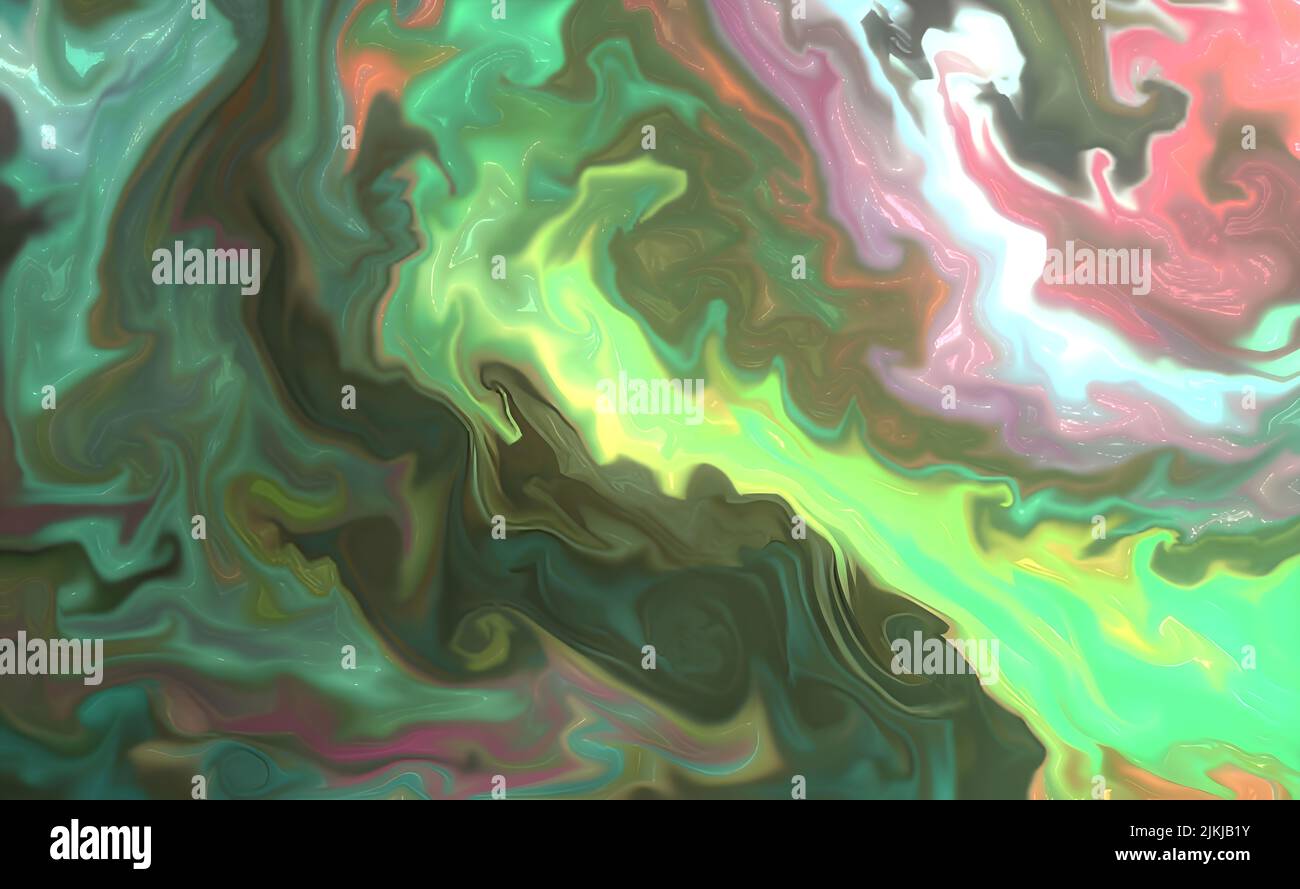 A colorful acrylic painting with fluid wavy shapes Stock Photo - Alamy