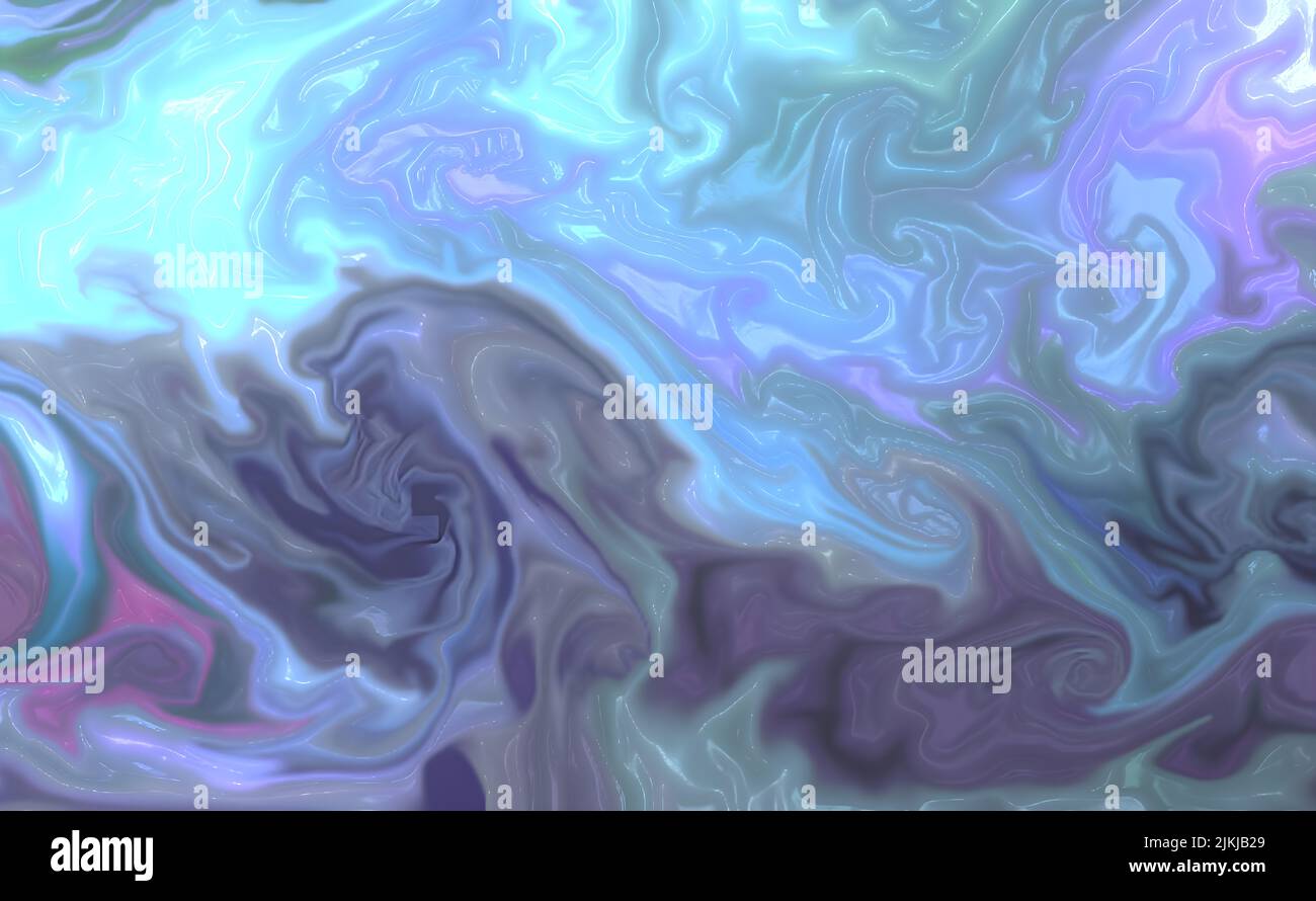 A colorful acrylic painting with fluid wavy shapes Stock Photo - Alamy
