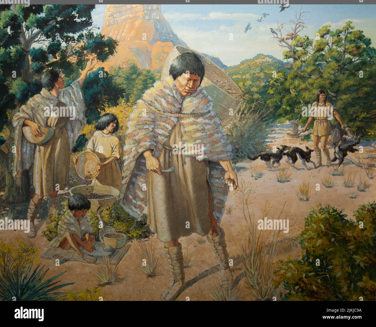 Painting depicts the traditional clothing of the Anasazi people such as ...