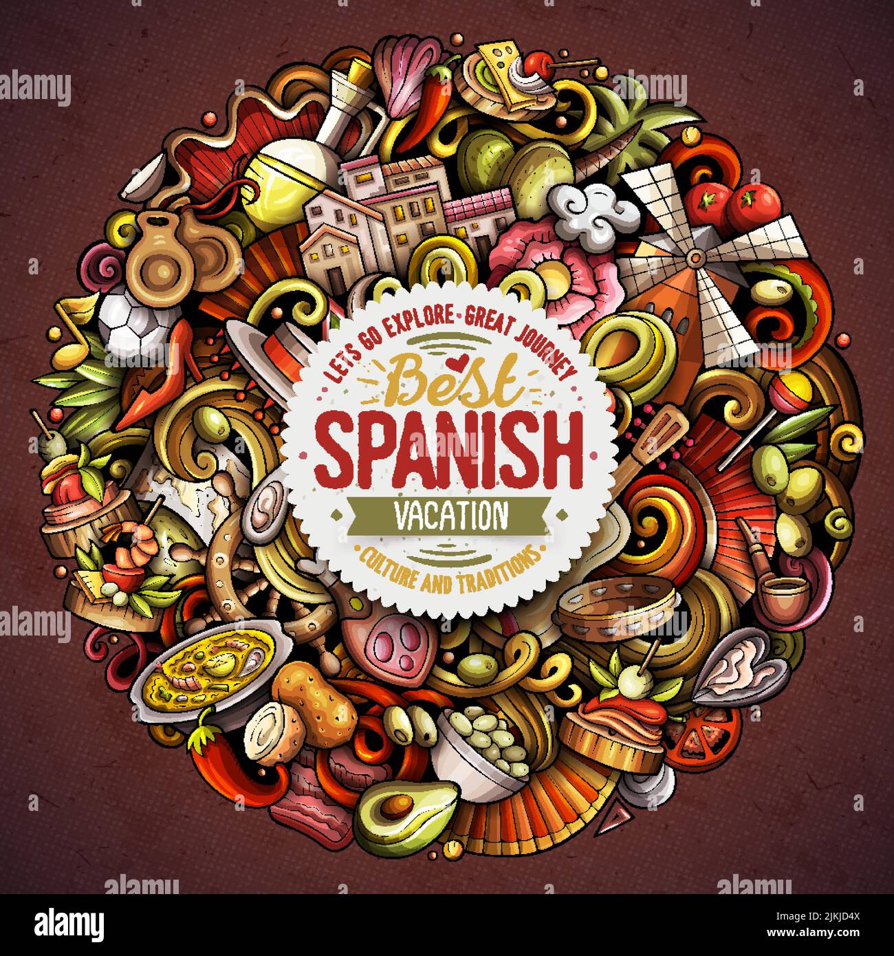 Spain cartoon vector doodles illustration Stock Vector Image & Art - Alamy